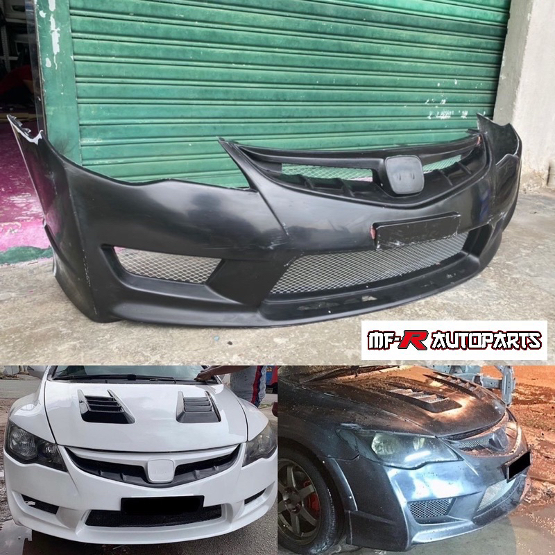 (NEW) FRP FRONT BUMPER FD TYPE R CUTTING ORI FOR CIVIC FD1 FD2 | Shopee ...