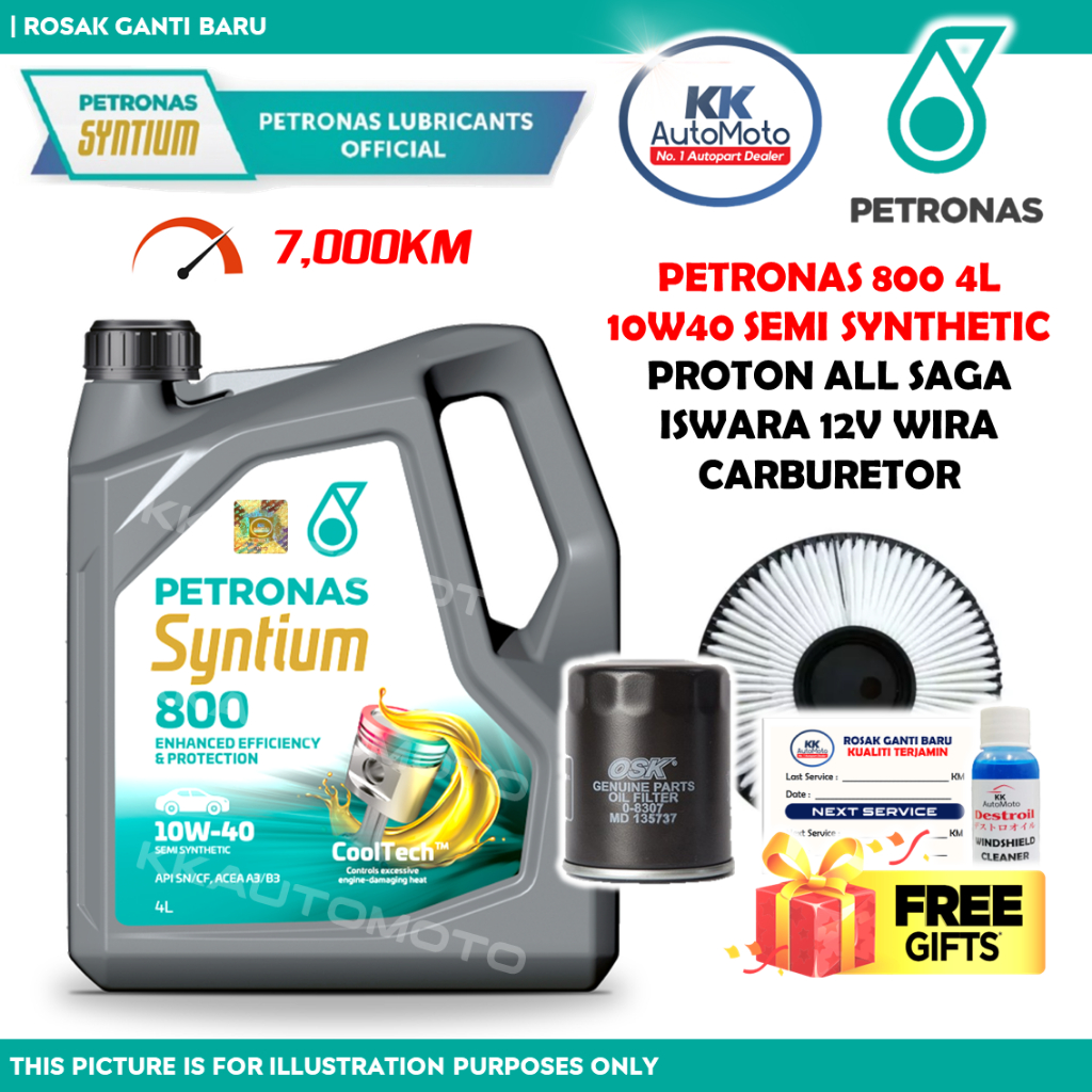 NEW ! Genuine Petronas Syntium 800 10W40 + Oil Filter O-8307 Penapis A ...