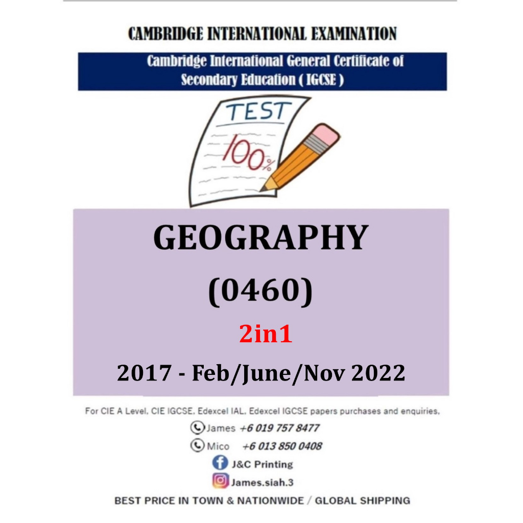 Cambridge Igcse Past Year Paper Geography 0460 Paper 1,2,4 (2IN1 ...