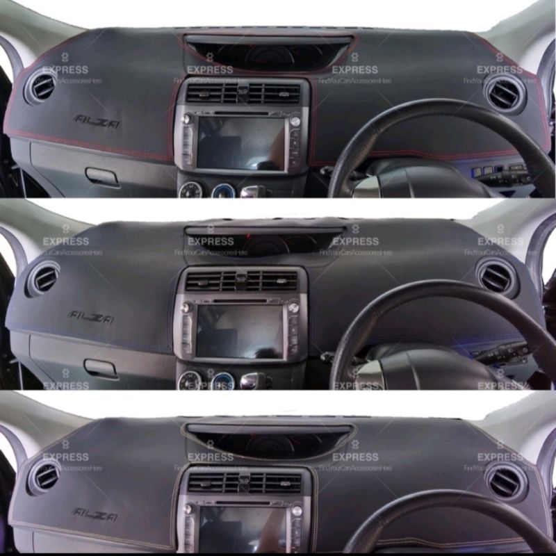 PERODUA BEZZA LEATHER DASHBOARD COVER RED STITCHES | Shopee Malaysia