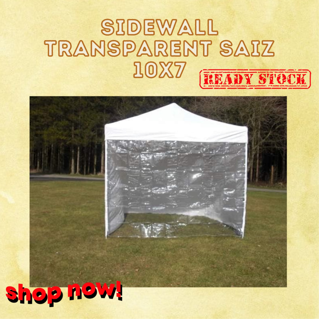 KAIN TEPI KHEMAH / SIDEWALL TRANSPARENT SAIZ 10FTX7FT | Shopee Malaysia