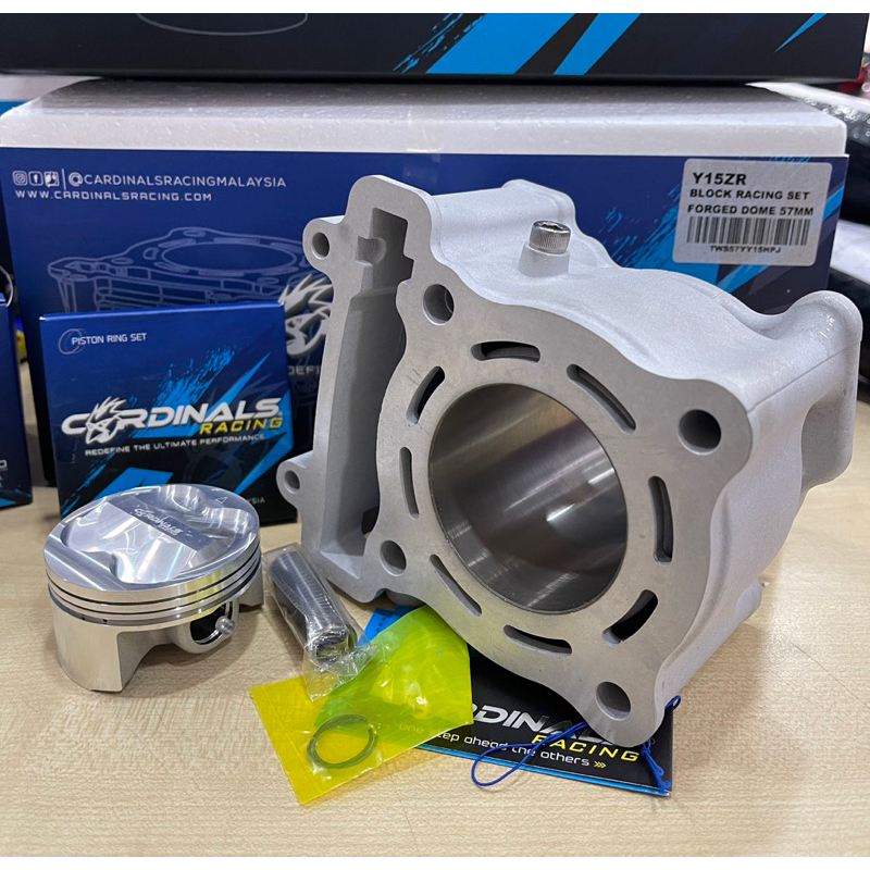 CARDINALS RACING Y15 57MM CERMIC BLOCK KIT WITH FORGEN SEMI DOME PISTON ...