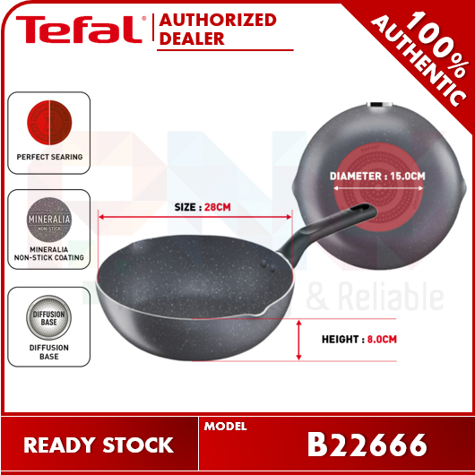 Tefal 28cm Natura Non-Stick Deep Frypan Cookware Pot and Pan B22666 | Shopee Malaysia