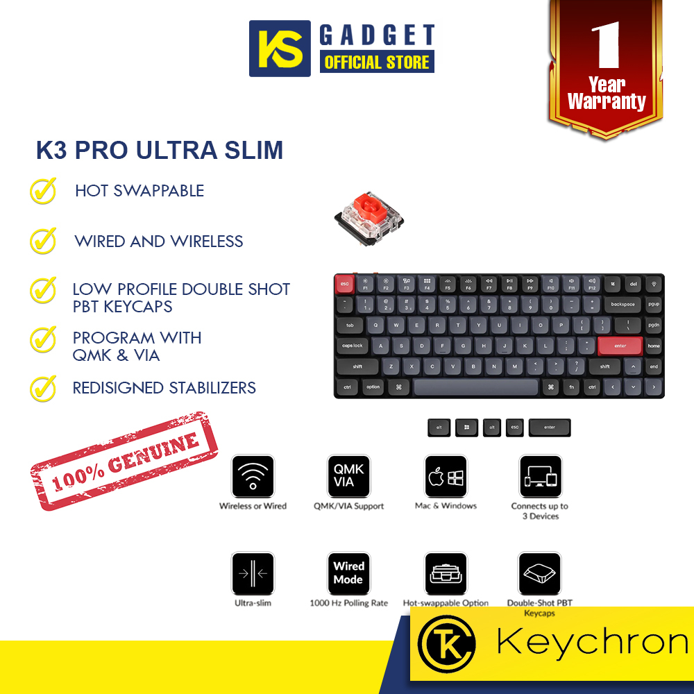 Keychron K3 Pro Bluetooth wireless low-switch ultra-thin mechanical ...