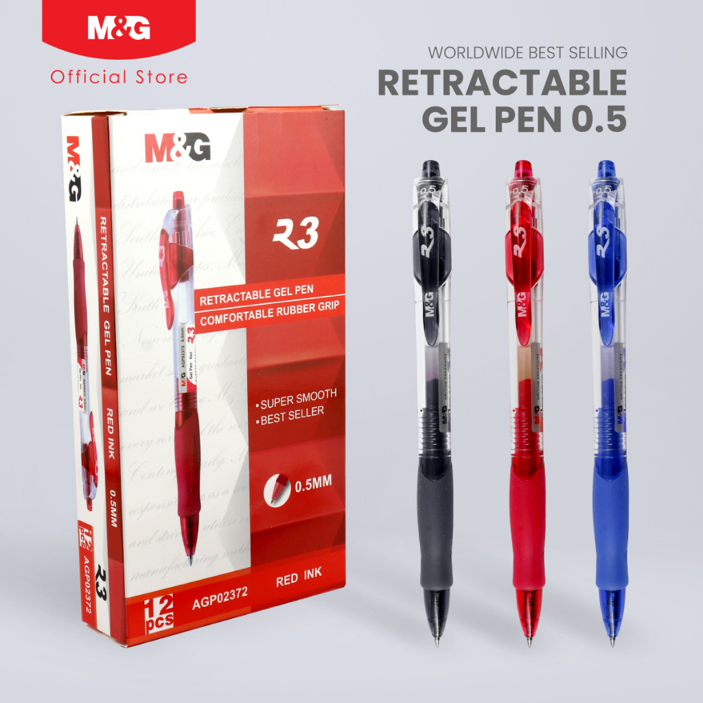 M&G Pen Gel R3 0.5mm – 8 Warna, Boleh Klik | Pilihan Isi Semula (Dijual ...