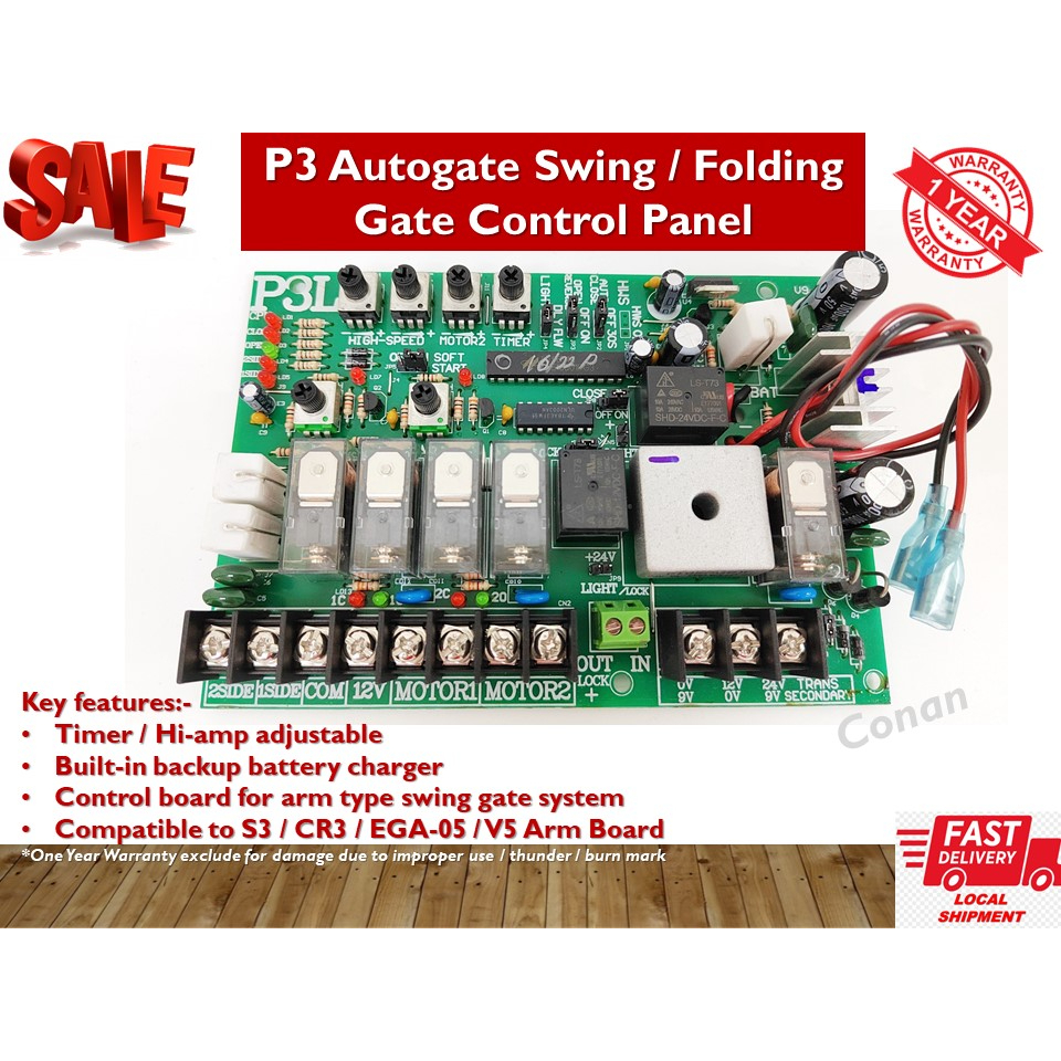 P3 Autogate Swing / Folding Gate Control Panel / Board for Arm Motor ...