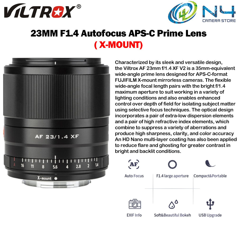 Viltrox Compact 23mm F1 4 X Mount Auto Focus Aps C Lens For Fujifilm