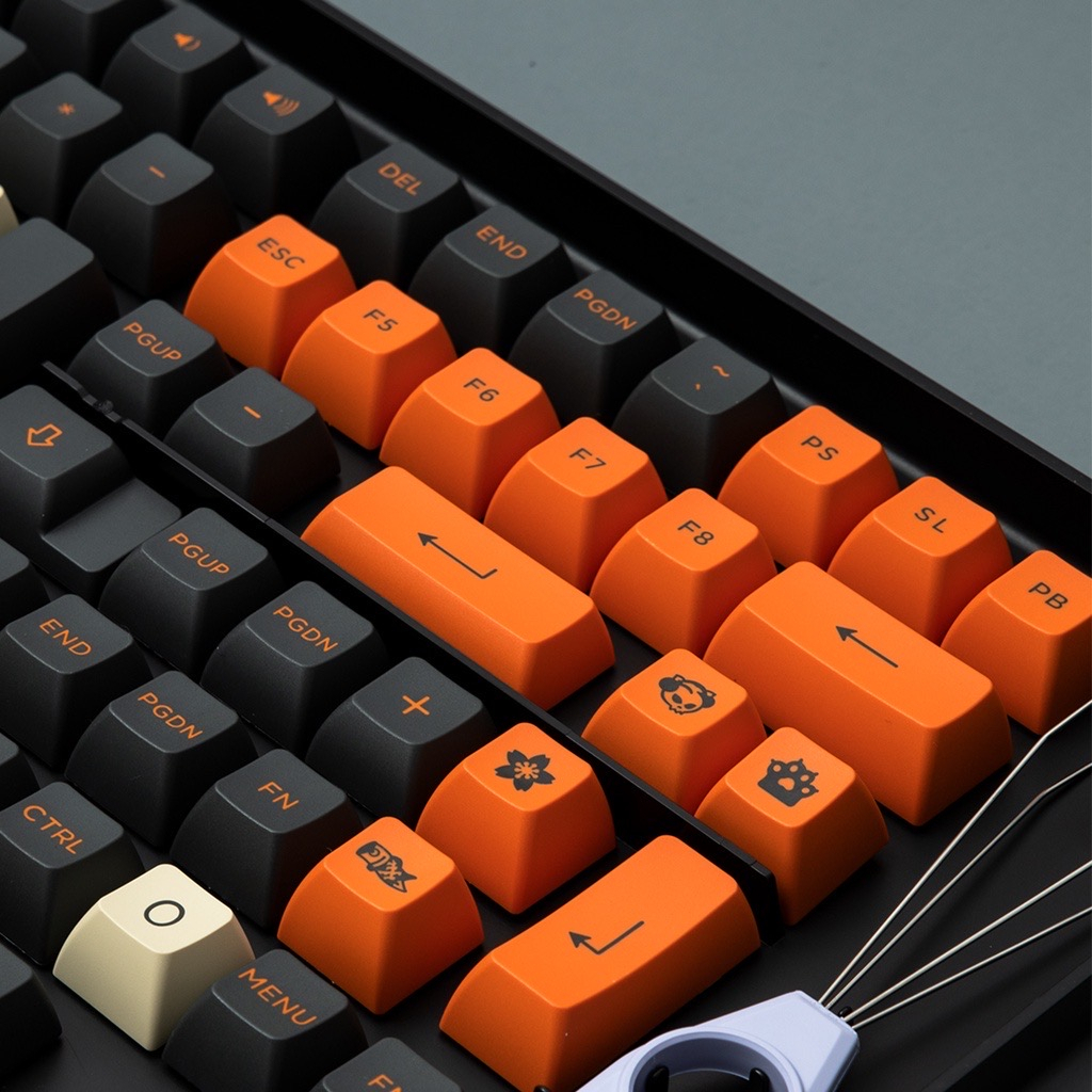 Akko Cherry Carbon Retro PBT Double Shot Keycap Set for MX Mechanical ...