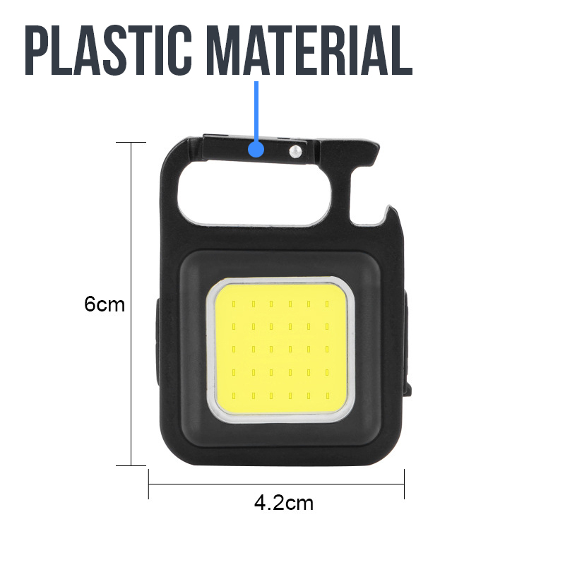 COB Keychain Light 800 Lumens Bright 3 LED Modes USB Rechargeable Magnetic Folding Flashlight ...