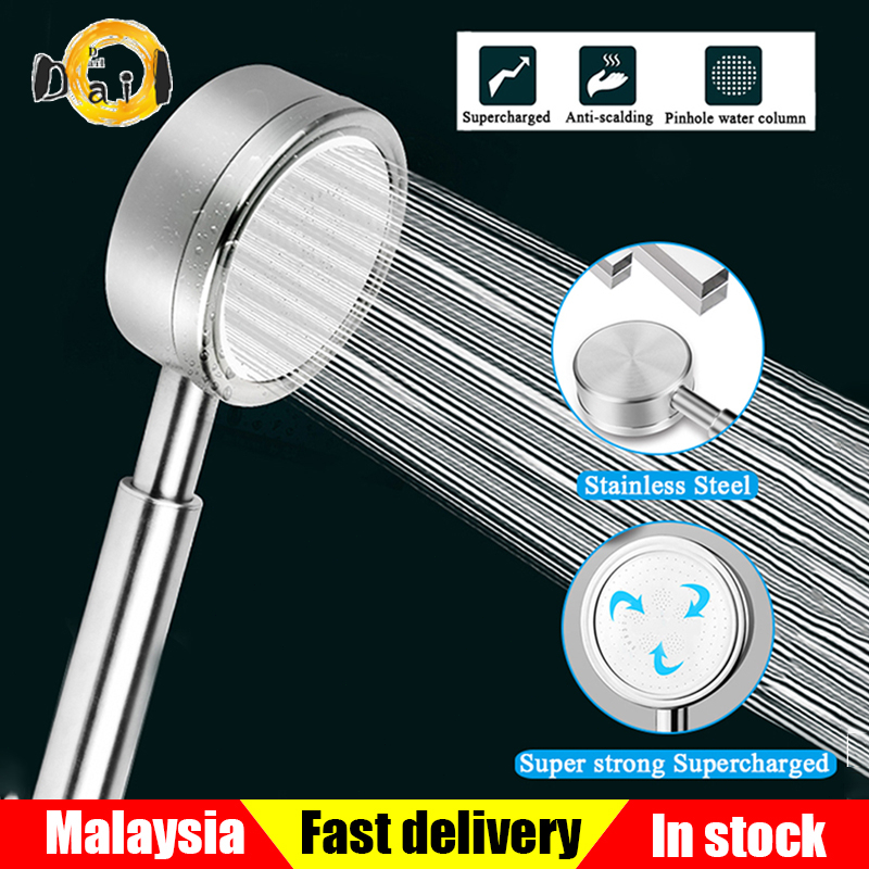 Water Saving High Pressure Shower Head Hand Hold Round Bathroom ...
