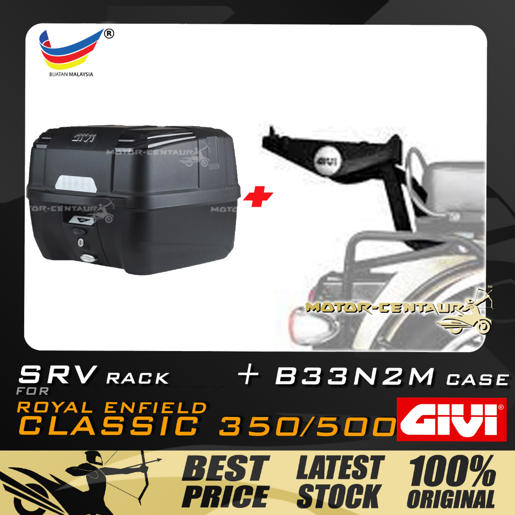 SET KOMBO KOTAK/BOX GIVI B27/B270/B32/B33/B34/B360/B42/B45 TOP CASE + ROYAL ENFIELD CLASSIC 350 ...