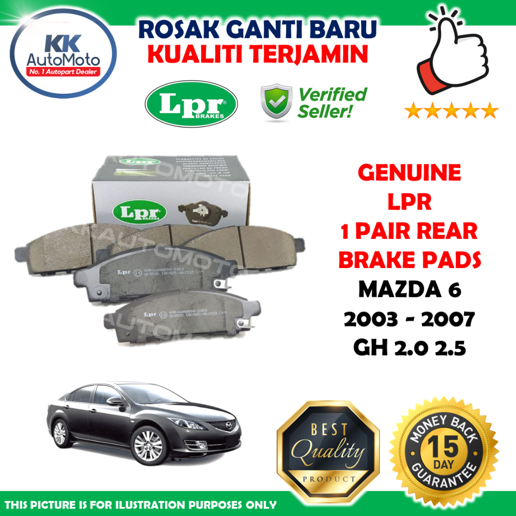 Mazda 6 323S BJ 2003 - 2007 GH 2.0 2.5 Genuine LPR 1 Pair Rear Brake ...