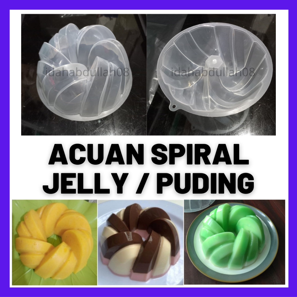 Spiral Jelly Mould / Acuan Spiral / Acuan Bulat / Acuan Plastik Tebal / Acuan Agar-Agar Puding ...