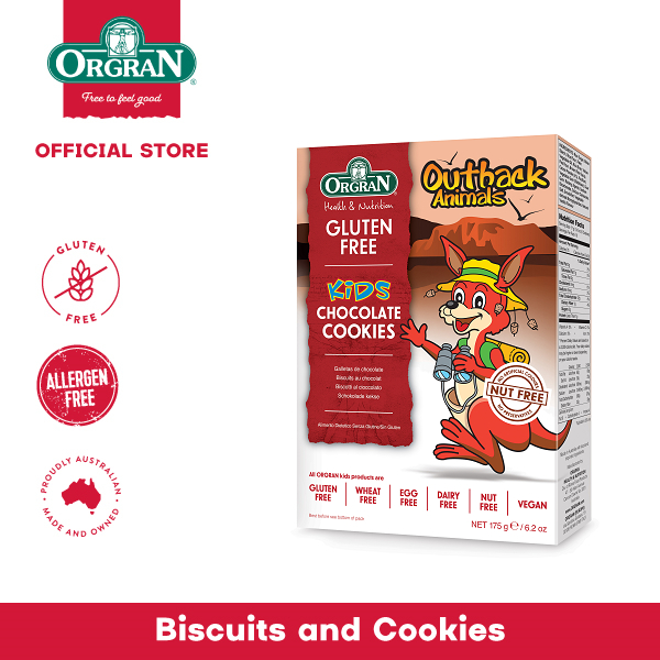 Orgran Gluten Free Outback Animals Chocolate Cookies (175g) | Shopee Malaysia
