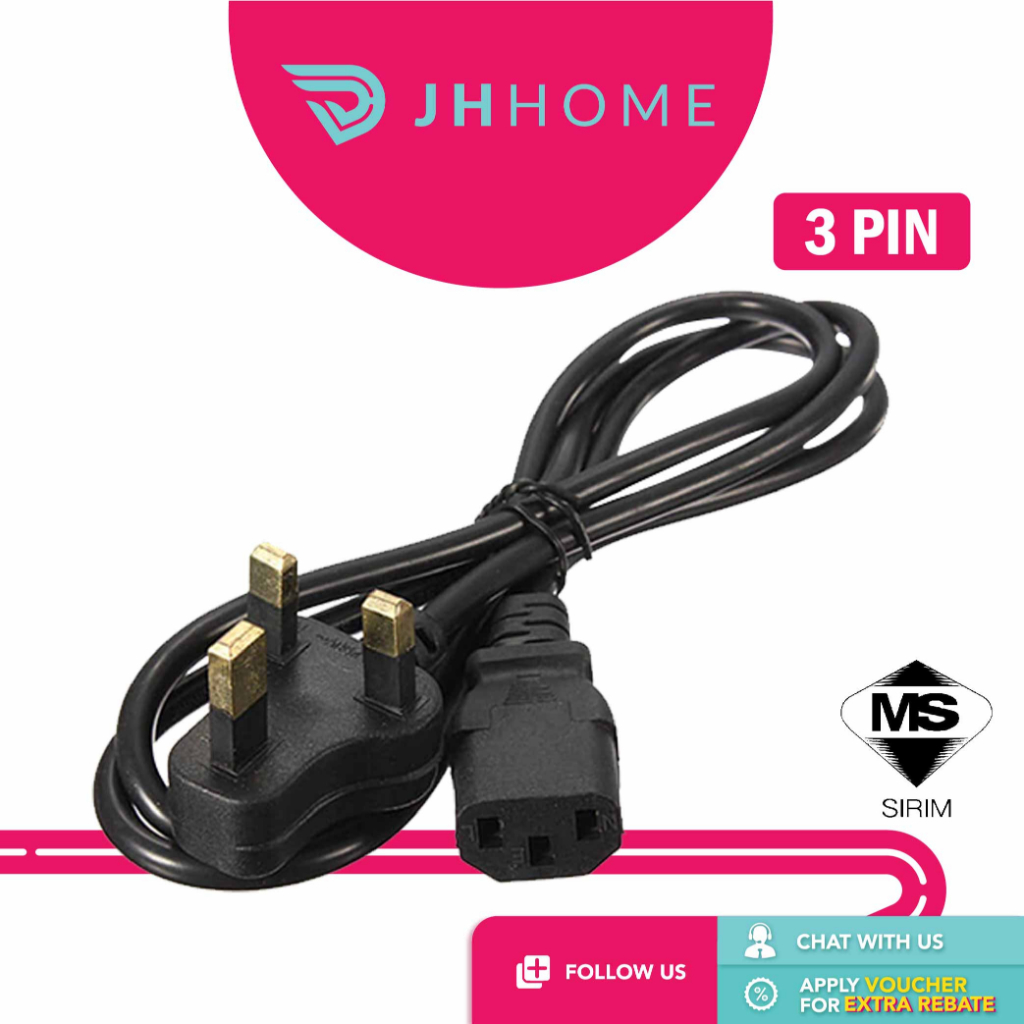 Power Cord 3 Pin Kettle Cable Plug 10A Fuse Wayar Kettle | Shopee Malaysia