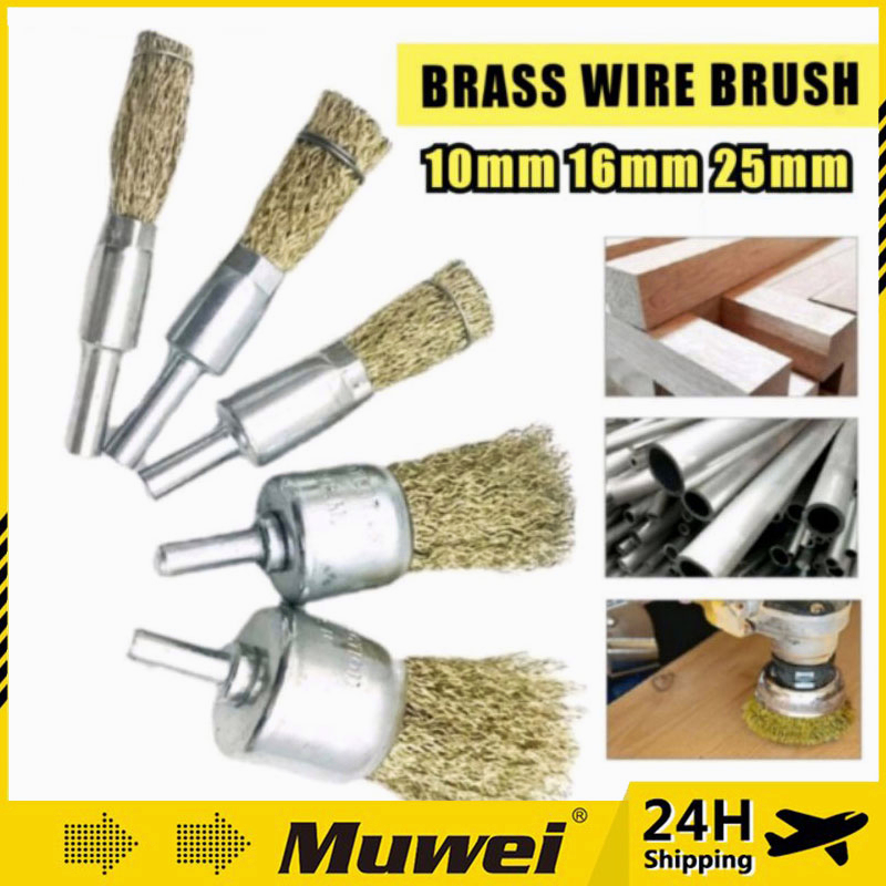 Brass Wire Brush Tembaga Brass Shank Rotary Grinder Tools Drill Bits ...
