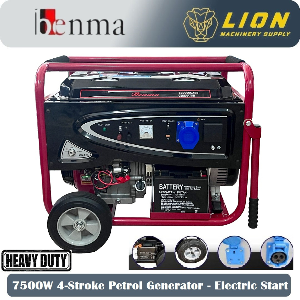 Benma 7500W (7.5KW) 4 Stroke Petrol Generator with Electric Start ...
