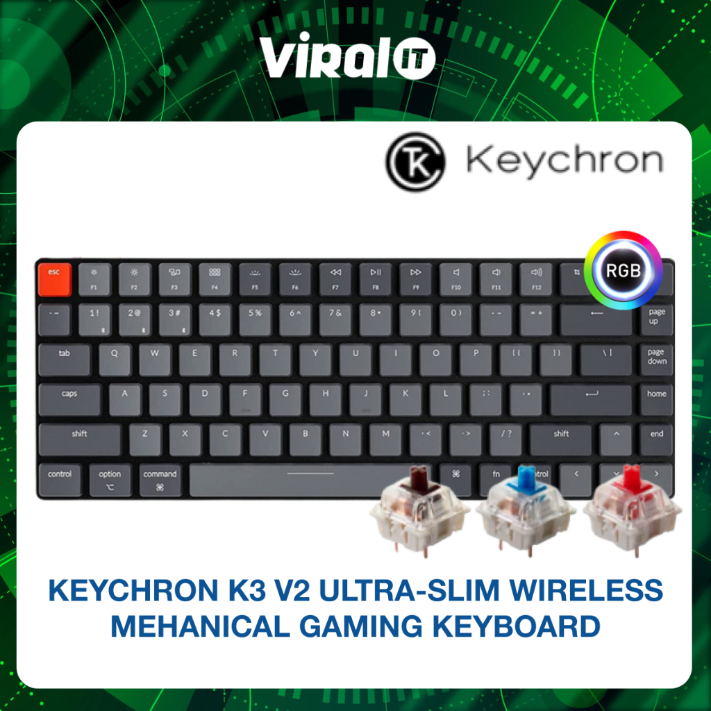 KEYCHRON K3 V2 ULTRA-SLIM WIRELESS MECHANICAL GAMING KEYBOARD | Shopee ...