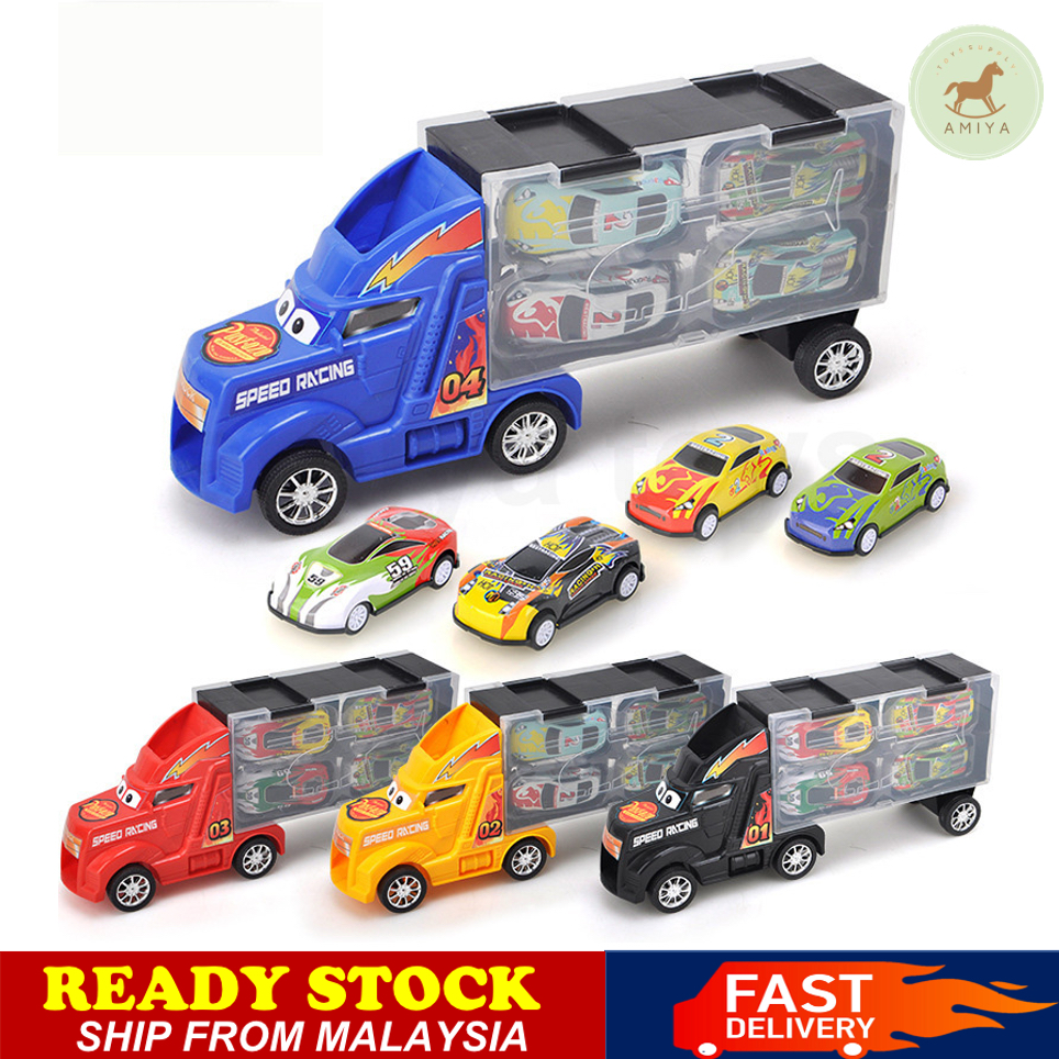 5 in 1 Lorry Carrier Transporter and 4 Cars Toy Set ( FAST DELIVERY ...