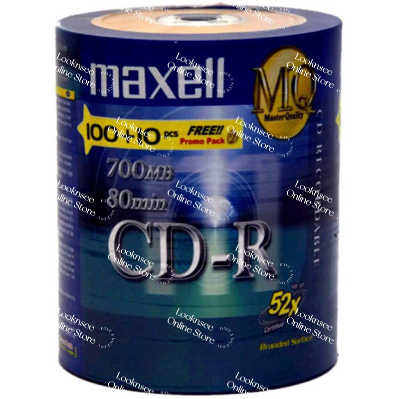 MAXELL GOLD CDR 52X 80 MIN CDR 100 PCS FREE 10 PCS/ PACK | Shopee Malaysia