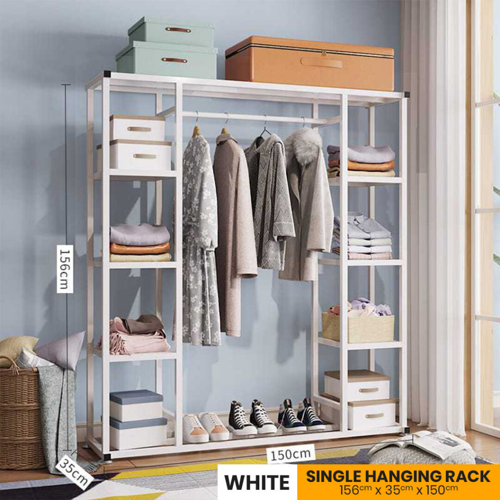 KENZZO: HEIGHT 156CM PASHA Double Clothing Hanger Rack Wardrobe ...