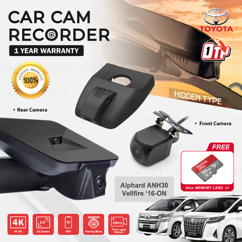MTIS Japan 4K 1960P HD Toyota Alphard ANH30 Vellfire 16-ON Front Back ...