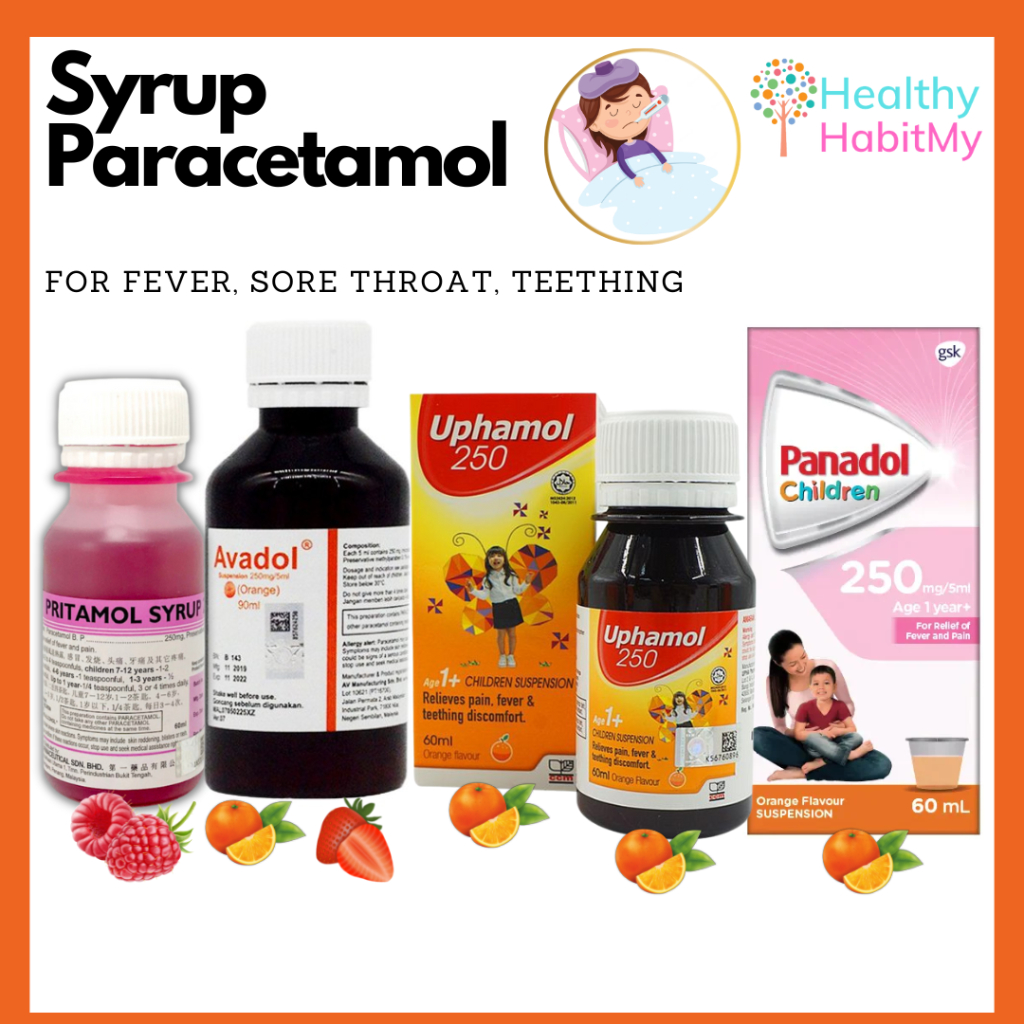 Avadol Paracetamol 250mg / Uphamol / Poro / Axcel / Panadol Syrup ...