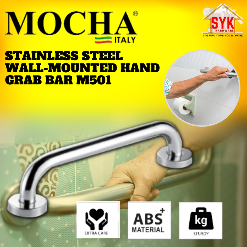 SYK MOCHA M501 300mm 1Pcs Stainless Steel Toilet Wall Mounted Hand Grab ...