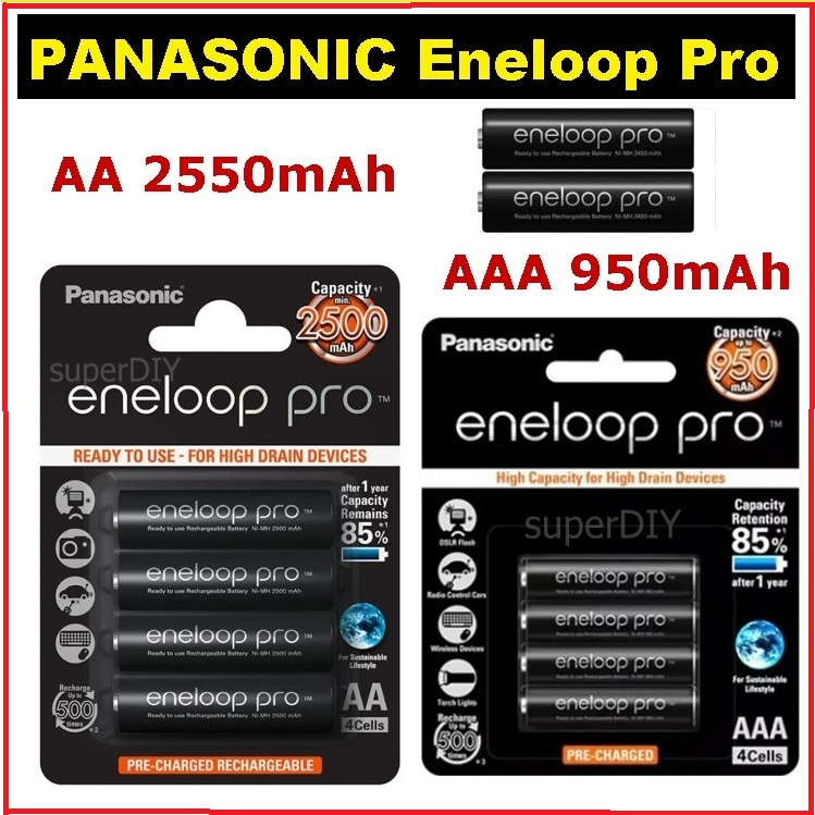 Eneloop Pro AA 4 Cells 2550mAh Eneloop Pro AAA 4 Cells 950mAh ...