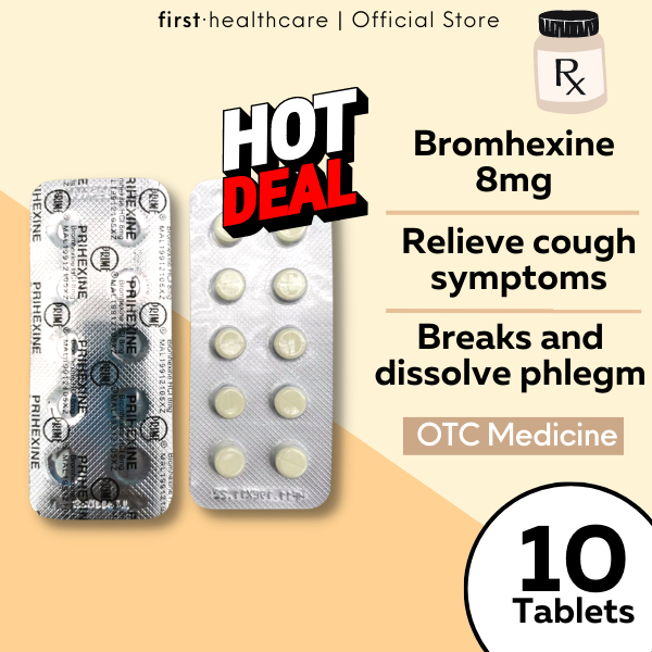 [READY STOCK!] Prime Prihexine Bromhexine HCI 8mg Relieves Cough & Removes Mucus [10 Tablets ...