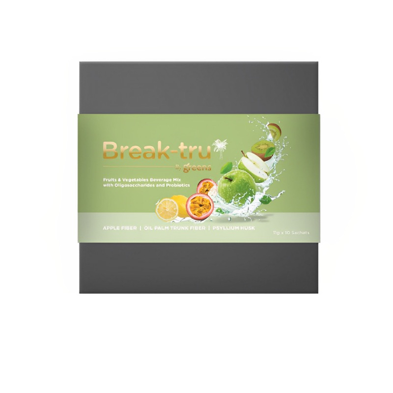Greens Break Tru Fiber Detox Drink with Prebiotic and Probiotic (11g x ...