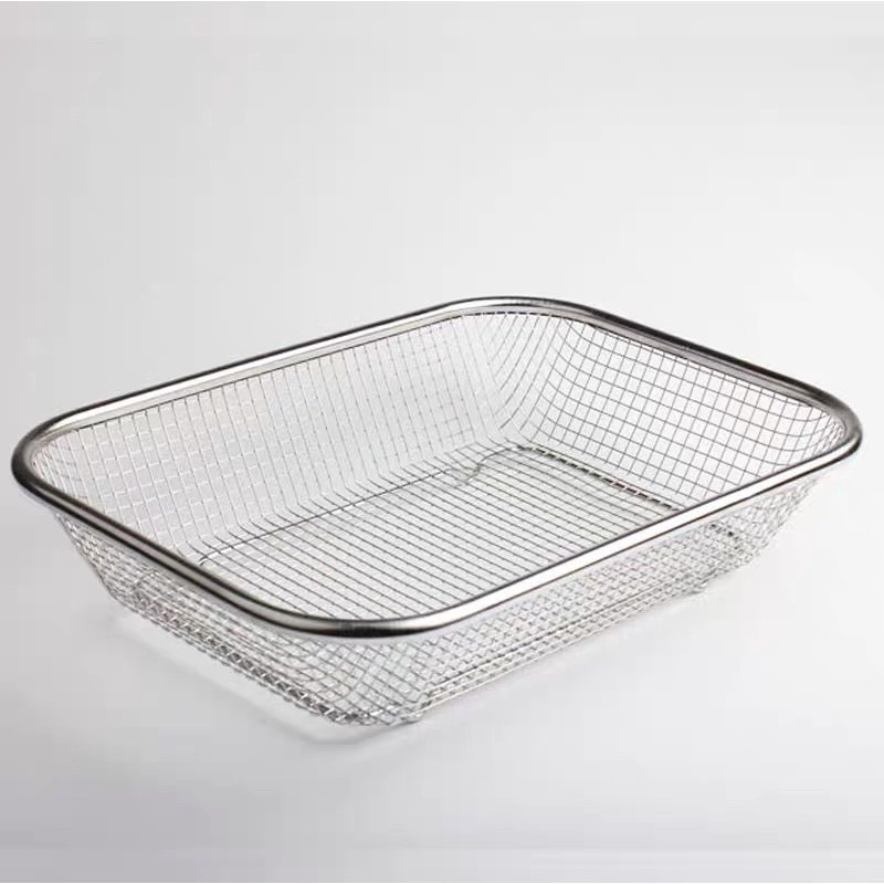Stainless Steel Rectangular Colander Strainer Vegetable Fruit Washing ...