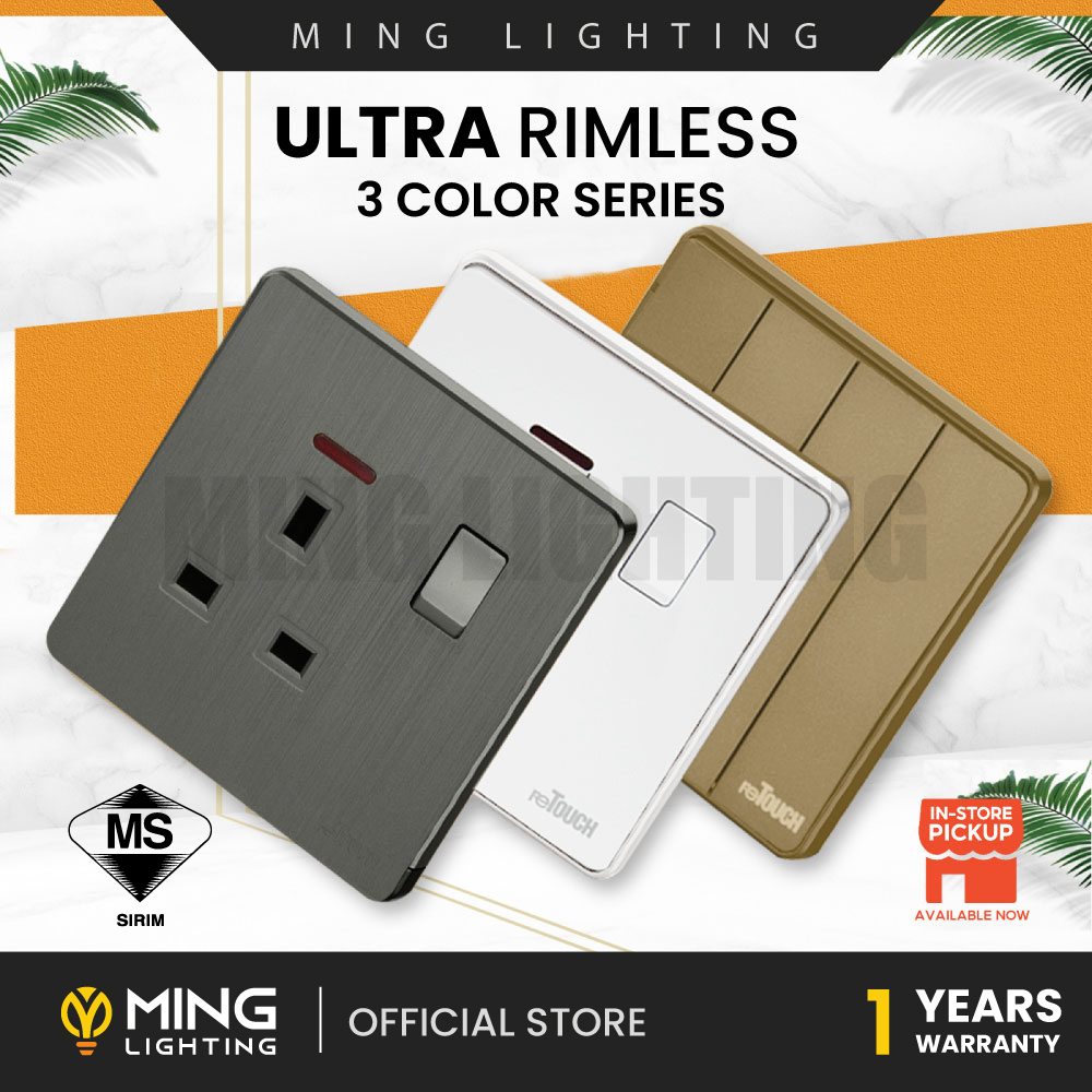 [SIRIM] Retouch Ultra Rimless Modern Socket Wall Switch Door Bell ...