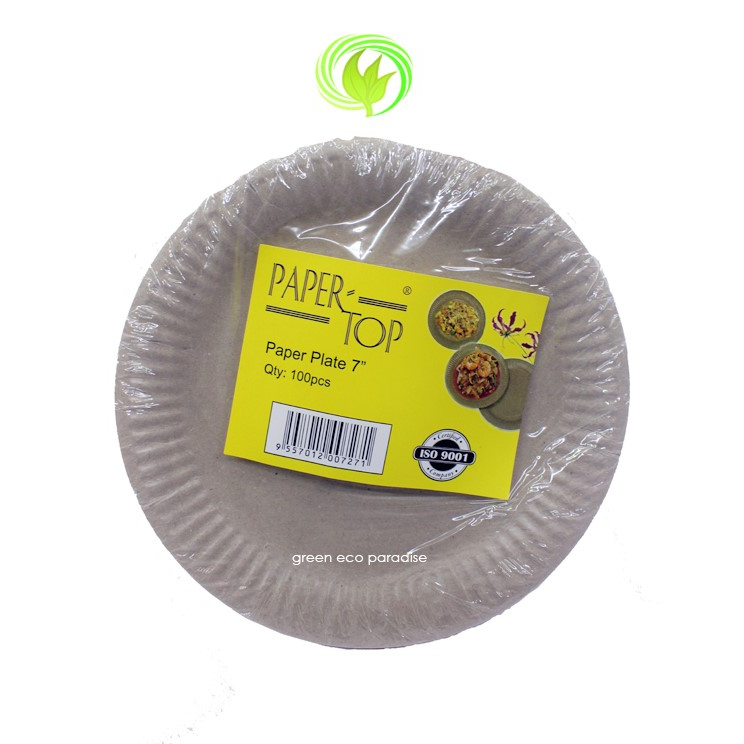 Disposable Paper Plate 100pcs Pinggan Kertas 7 Inch 8 Inch 9 Inch ...