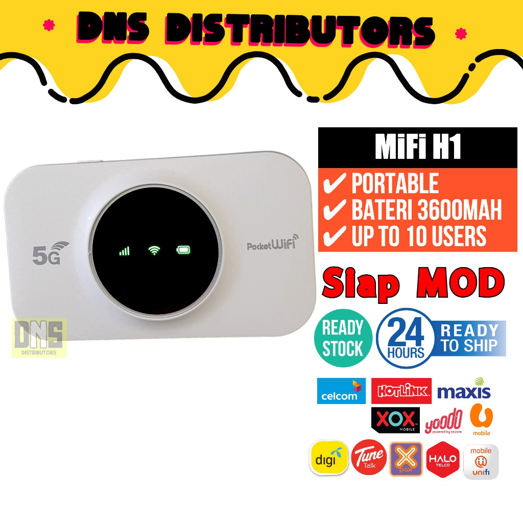 Portable Modem H1 Router 4G LTE Unlimited Hotspot Mobile WiFi MiFi SIAP ...