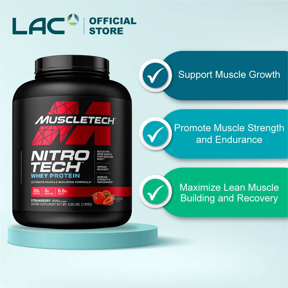 Muscletech Nitro-Tech Performance Series Strawberry (4lb/1.8kg) [Exp ...