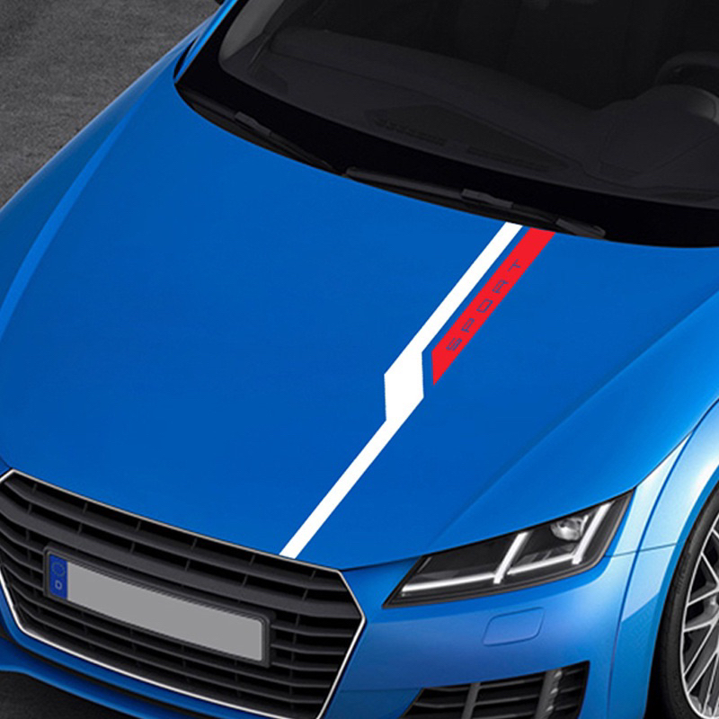 car sticker bonnet hood sport sticker 100x10cm decal vinyl stiker ...