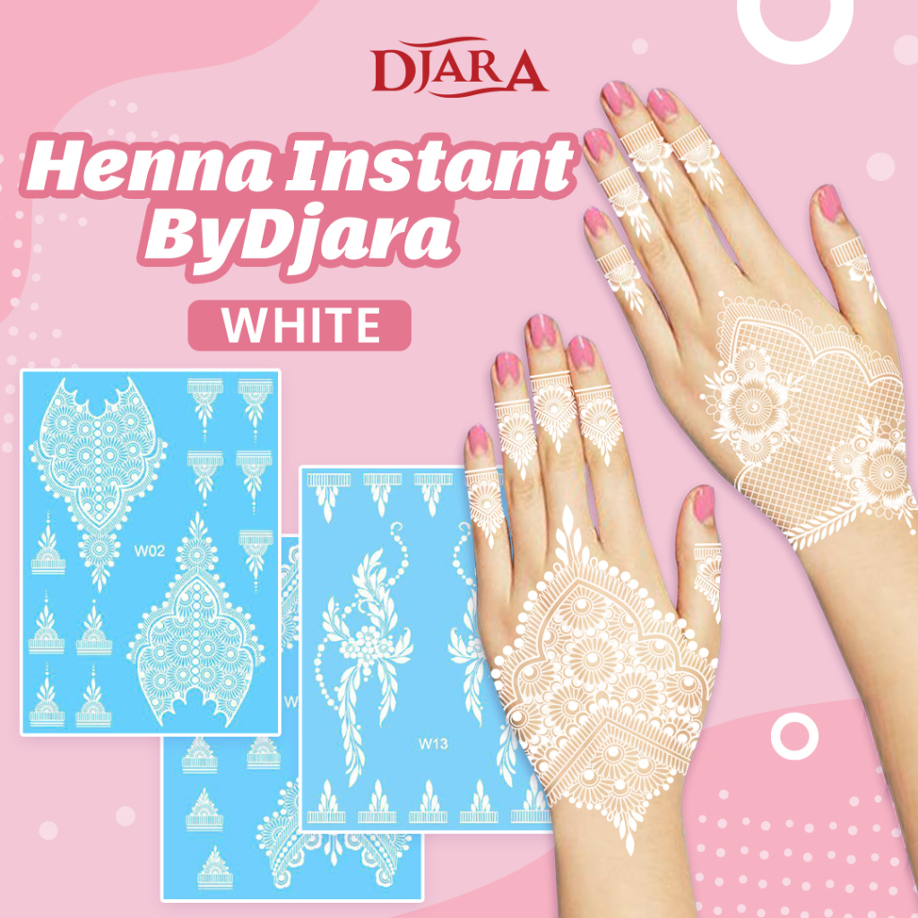 Henna Instant White Bydjara / Stiker Inai Putih / Latest Design Instant ...