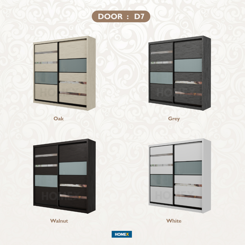 FREE INSTALL Almari Baju Wardrobe Sliding Door Anti-Jump Cabinet ...