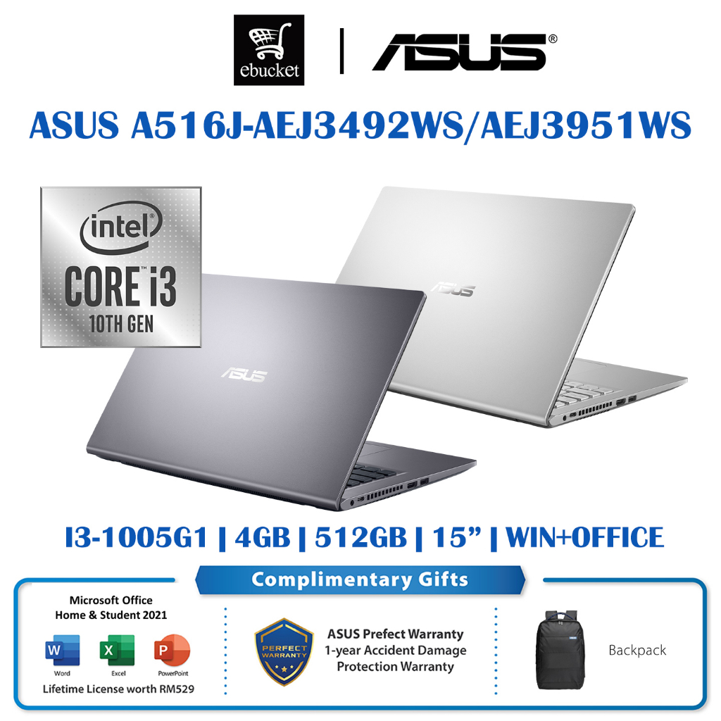 ASUS A516J-AEJ3492WS / A516J-AEJ3951WS Laptop / Notebook ( I3-1005G1 ...