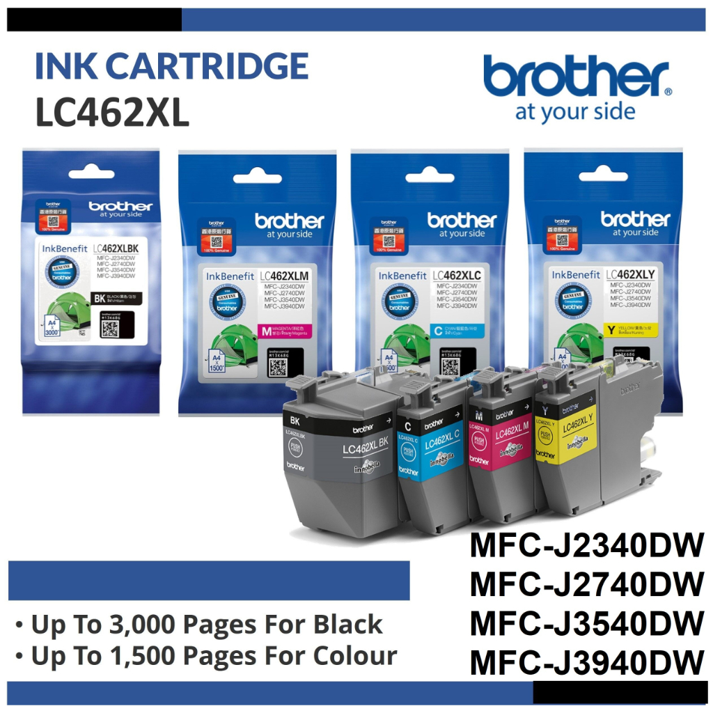 Brother LC462XL C/M/Y/BK Original Ink Cartridge for MFC-J2340DW, MFC ...