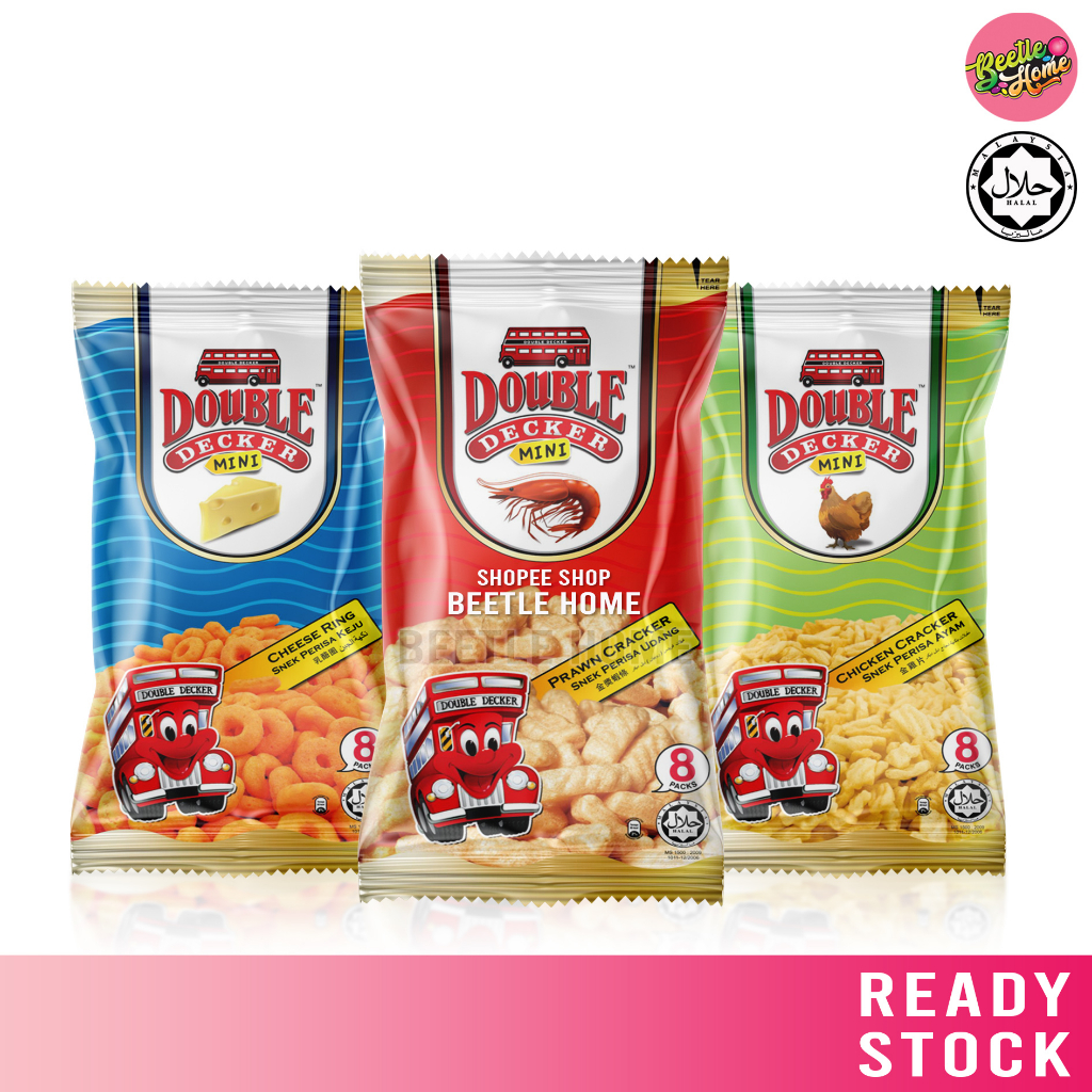 Double Decker Mini Family Pack 8x10g Party Snack 虾条 | Shopee Malaysia