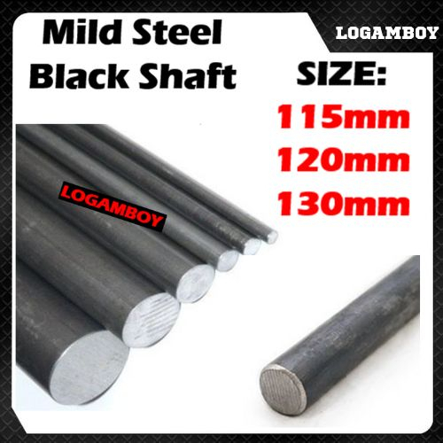 ROUND BAR ROD MILD STEEL BLACK SHAFT BESI BULAT MS ROD 115MM 120MM ...