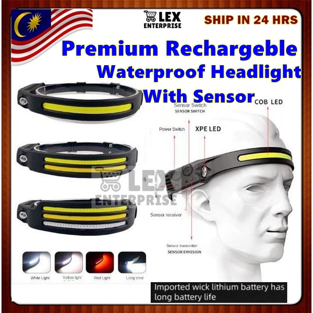 Rechargeable Waterproof Headlamp Flashlight Glare Headlight USB ...