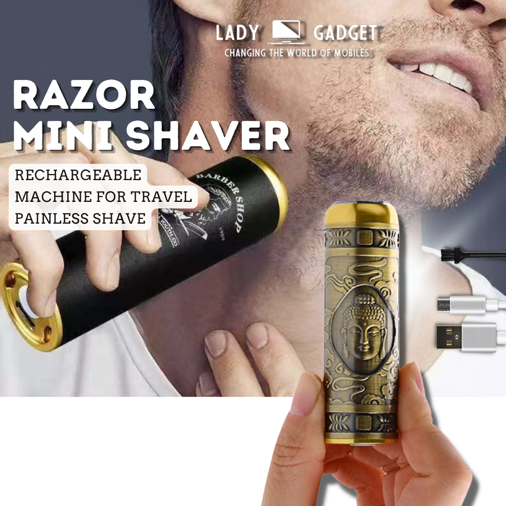 Mini Men Electric Shaver Wet and Dry Use USB Rechargeable Portable Shaving Machine for Travel ...