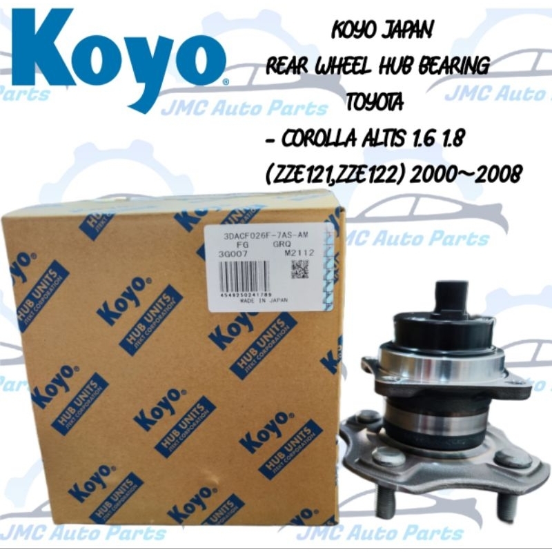 TOYOTA COROLLA ALTIS ( 3DACF026F-7AS ) REAR WHEEL BEARING ZZE121 ...