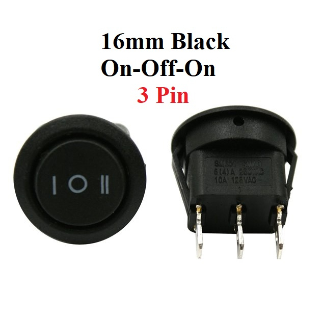 16mm Mini Round Rocker Switch 2Pin / 3Pin ON OFF Switch 3A 250V / 6A ...