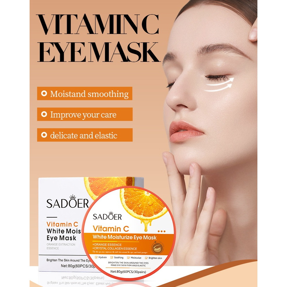 SADOER Vitamin C Whitening Moisturize Eye Mask 80g*30pairs | Shopee ...