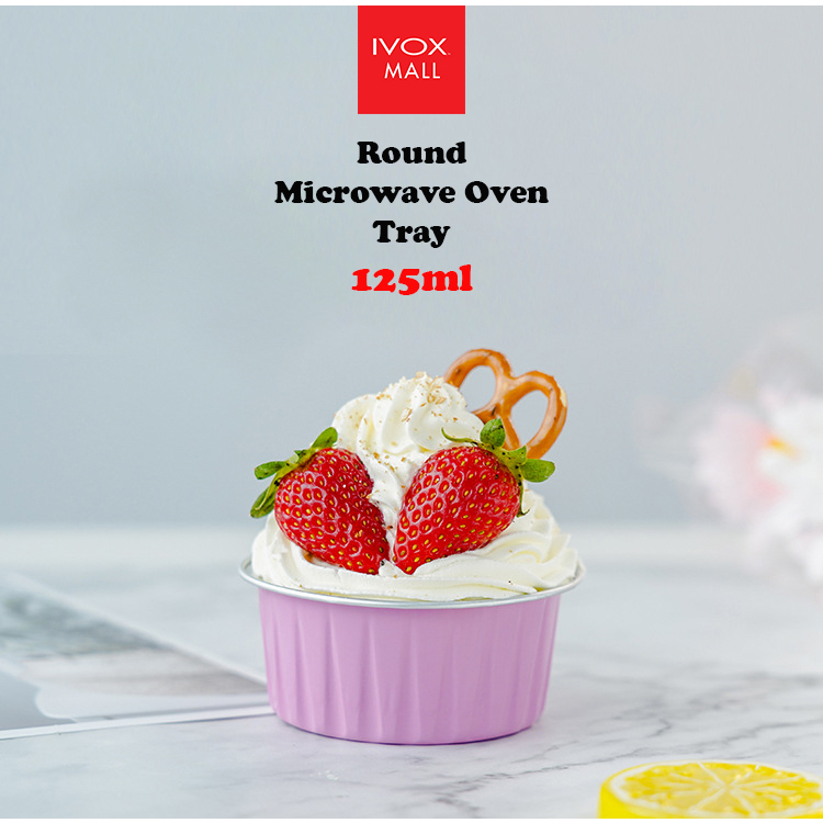 125ml Microwave Oven Safe Baking Aluminium Mould Foil Cup Cake Round ...