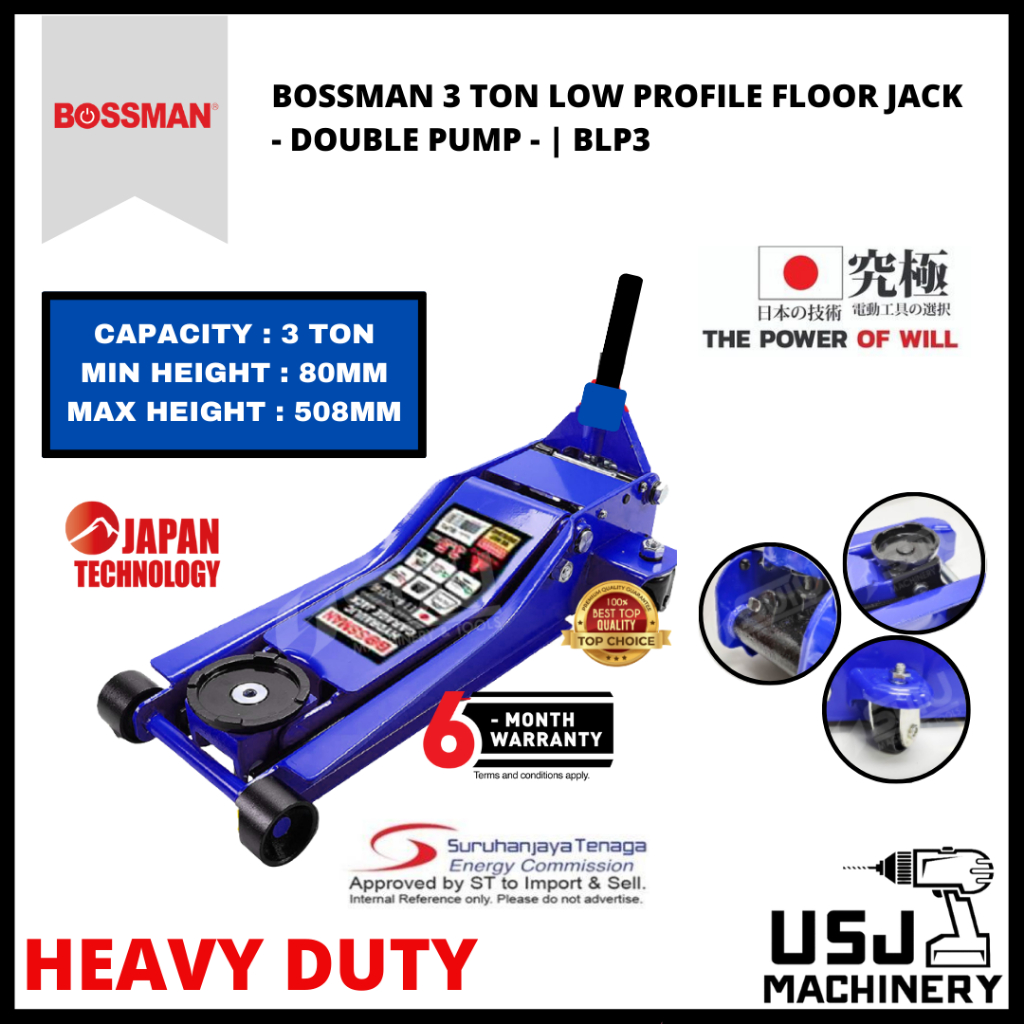 BOSSMAN 3 Ton Low Profile Floor Jack BLP3 | 6 Month Warranty | Shopee ...